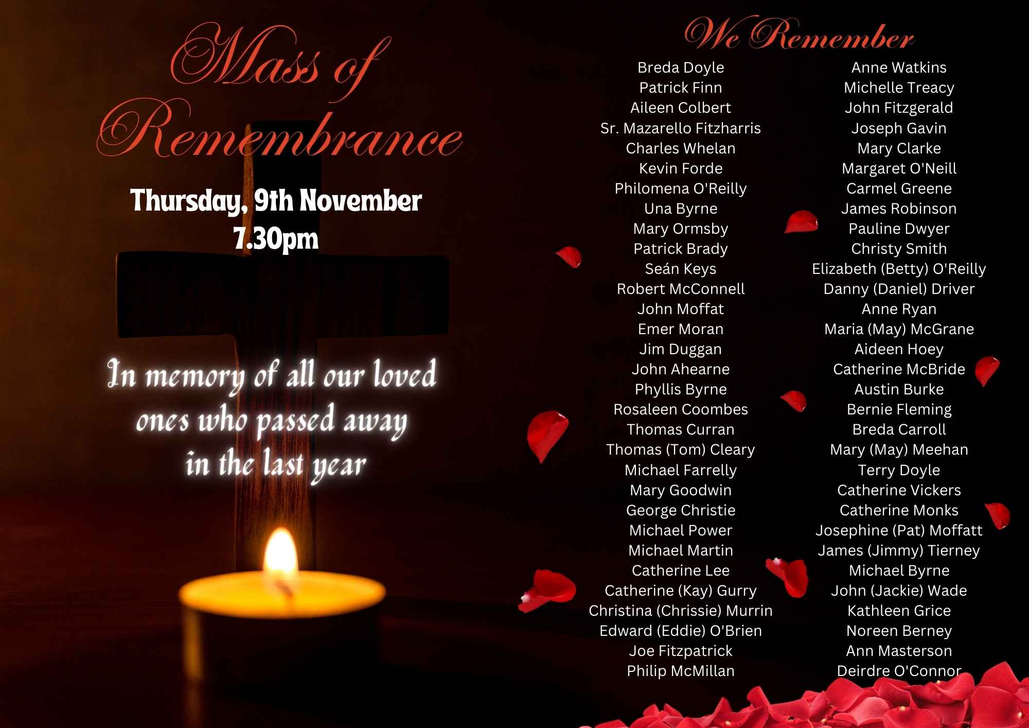 Mass of Remembrance - Beaumont Parish