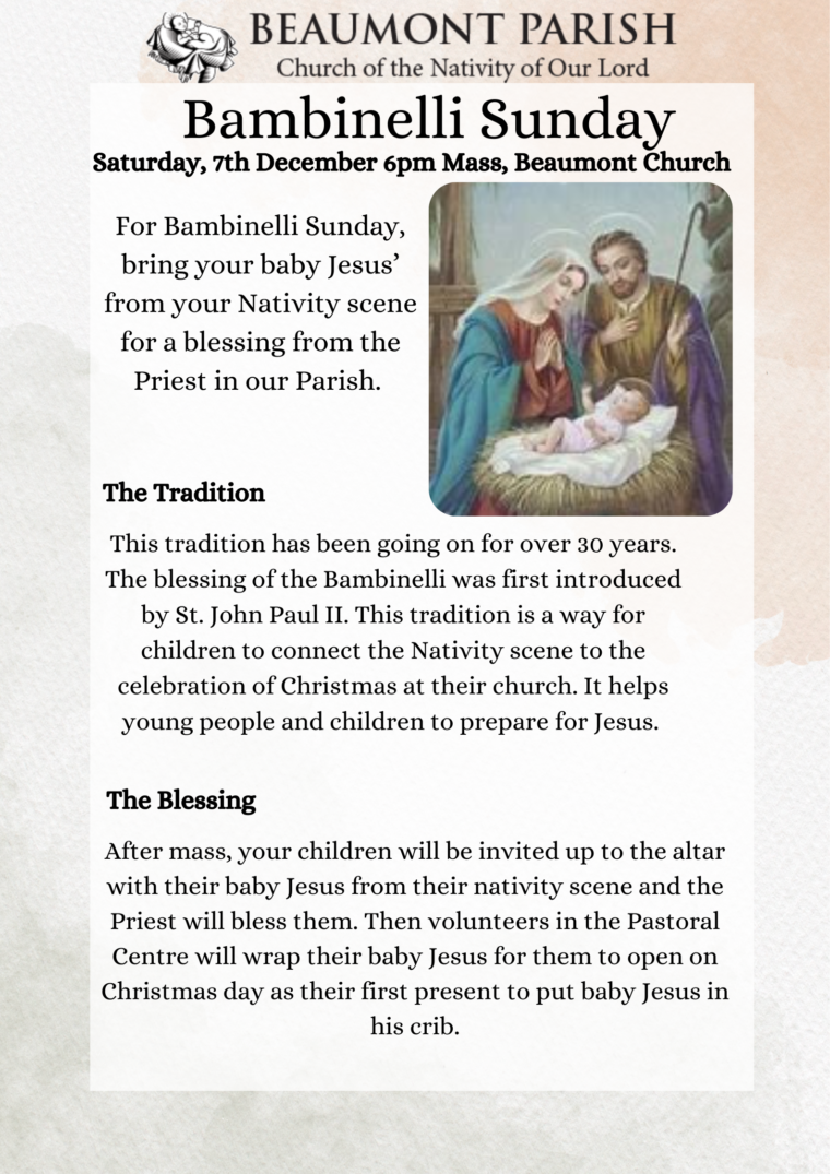 Bambinelli Sunday - Beaumont Parish